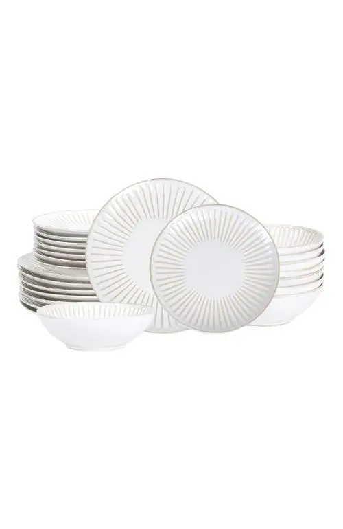 STONE + LAIN Linea Stoneware 24-piece Dinnerware Set - White 24-piece