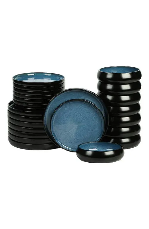 STONE + LAIN Lagoon Stoneware 24-piece Dinnerware Set - Blue