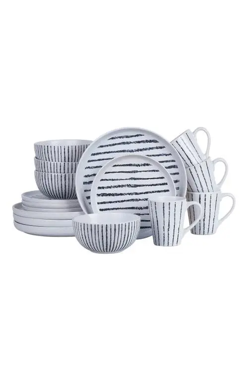 STONE + LAIN Nova Stoneware 16-piece Dinnerware Set - Black