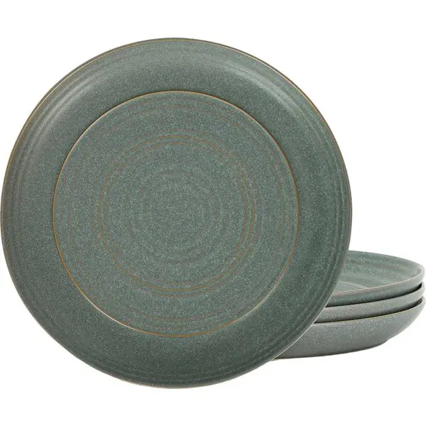 STONE + LAIN Elio Stoneware 4-piece Dinner Plate Set - Green