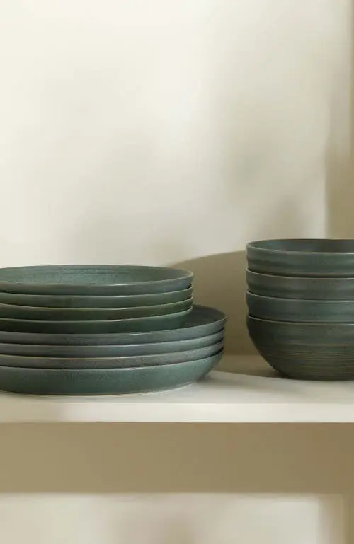 STONE + LAIN Elio Stoneware 4-piece Dinner Plate Set