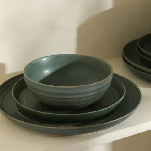 STONE + LAIN Elio Stoneware 4-piece Dinner Plate Set