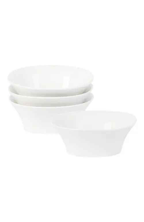 STONE + LAIN Quadro Porcelain 4-piece Bowl Set - White