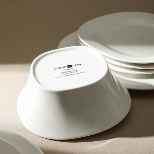 STONE + LAIN Quadro Porcelain 4-piece Bowl Set