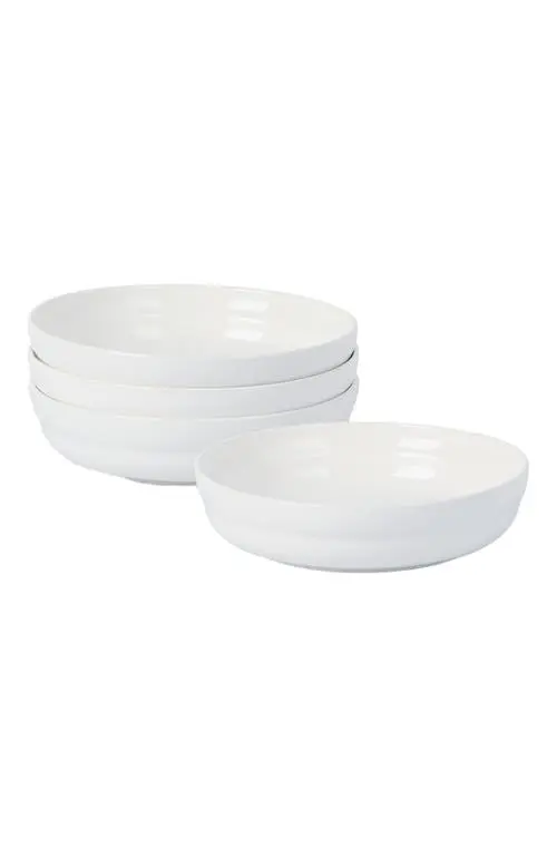 STONE + LAIN Virtuo Porcelain 4-piece Pasta Bowl Set - White