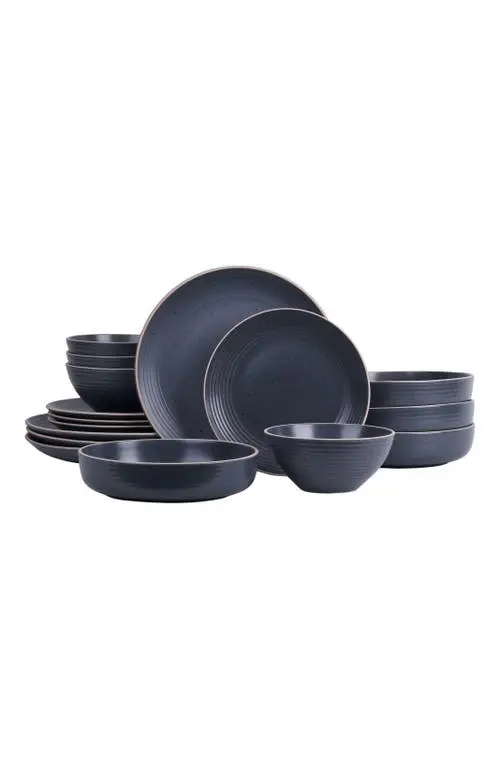 STONE + LAIN Lauren Stoneware 16-piece Dinnerware Set - Charcoal