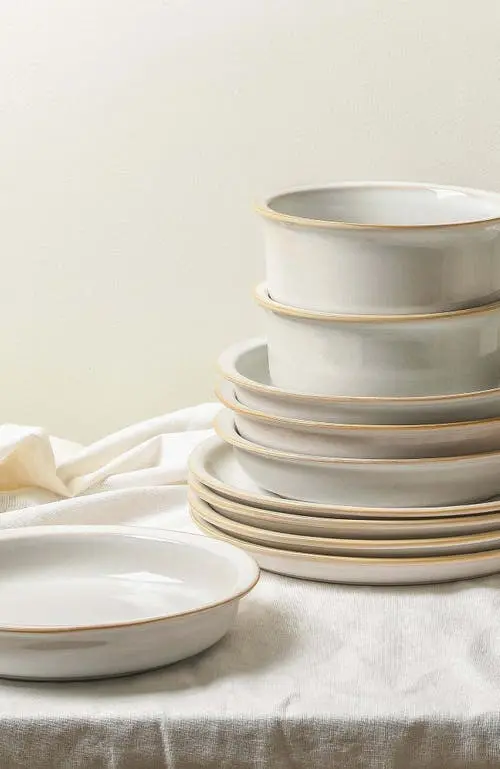 STONE + LAIN Slate Stoneware 12-piece Dinnerware Set