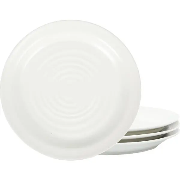 STONE + LAIN Orbit Stoneware 4-piece Dinner Plate Set - White