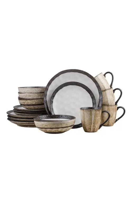 STONE + LAIN Lucy Porcelain 16-piece Dinnerware Set - Beige
