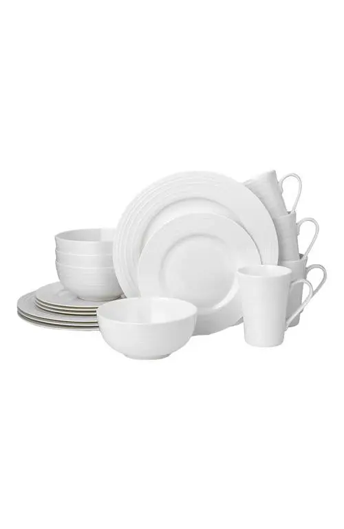 STONE + LAIN Eleanor Bone China 16-piec Dinnerware Set - White