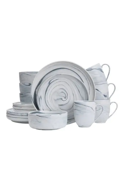 STONE + LAIN Brighton Porcelain 16-piece Dinnerware Set - Gray