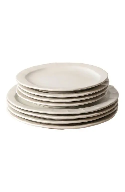STONE + LAIN Oasis Stoneware 4-piece Salad Plate Set - White
