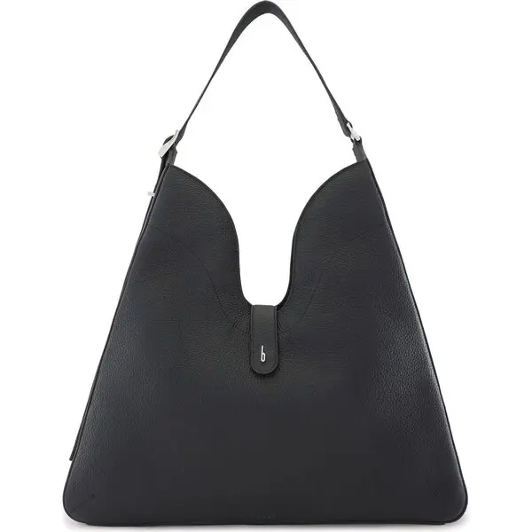 BEHNO Melina Nappa Leather Shoulder Bag - Black