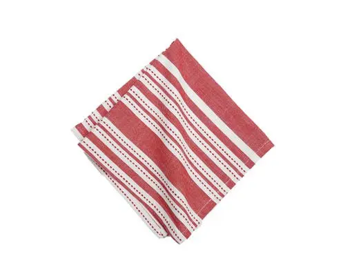 C&F HOME Warner Scarlet Woven Reversible Cloth Napkin Set Of 6 - Red