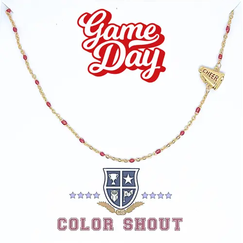 COLOR SHOUT Gameday Cheerleader Megaphone Necklace - Yellow Gold