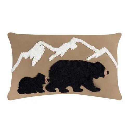 C&F HOME Woodland Hooked Throw Pillows - Brown