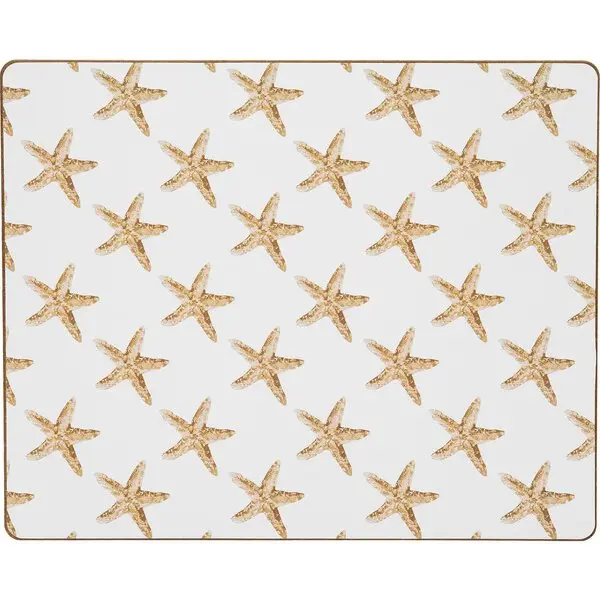 C&F HOME Sandbridge Stars Placemats, Set Of 6 Coastal Ocean Beach Nautical - Yellow