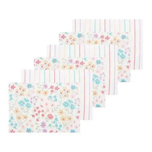 C&F HOME Bunnies & Blooms Placemats Set Of 6 14" X 20 - Blue