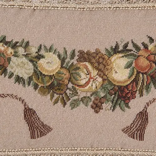 C&F HOME Melons & Grapes Petit Point Wool Blend Decorative Accent Pillow