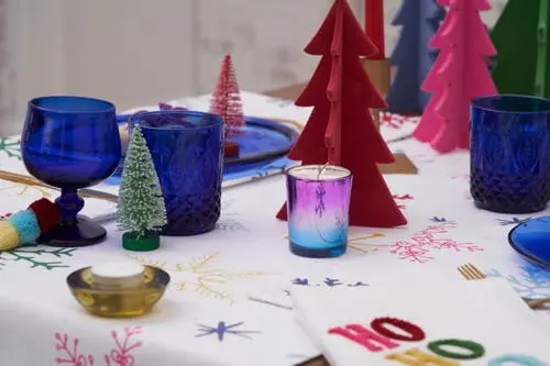 CAROL & FRANK Boho Snowflakes 100% Cotton Christmas Table Runner 14" X 72