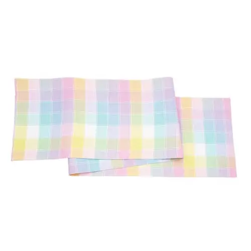 C&F HOME Hana Color Block Plaid Table Runner 13" X 72 - Pink