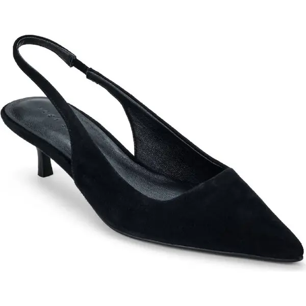 Yosi Samra Delilah Slingback Kitten Heel Pumps - Black