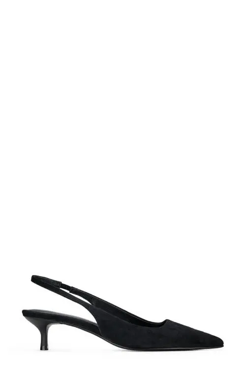 Yosi Samra Delilah Slingback Kitten Heel Pumps - Black