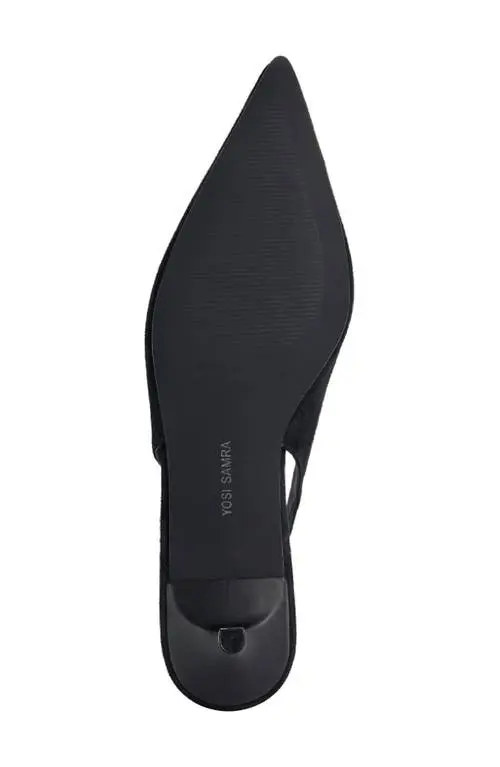 Yosi Samra Delilah Slingback Kitten Heel Pumps - Black