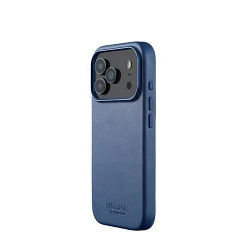 MUJJO Full Leather Case For Iphone 17 Pro - Monaco Blue