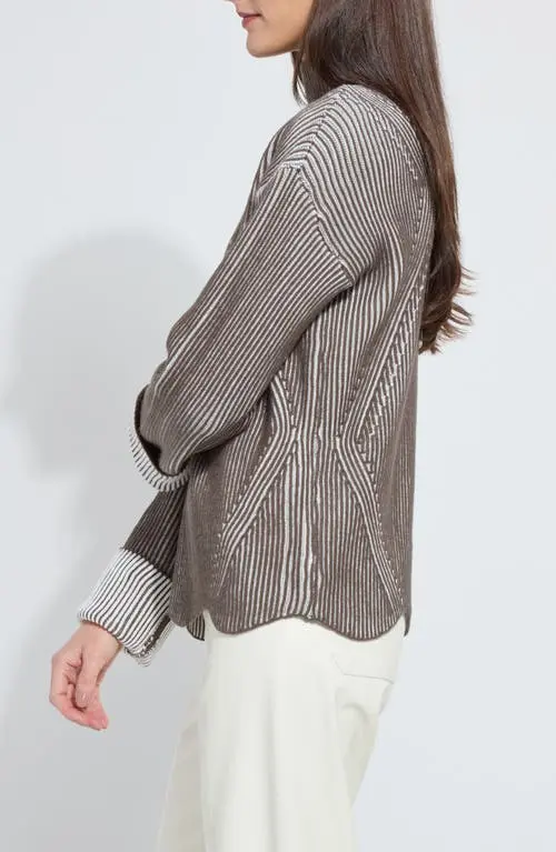 Lyssé Hyacinth Ribbed Sweater - Americano/snow White