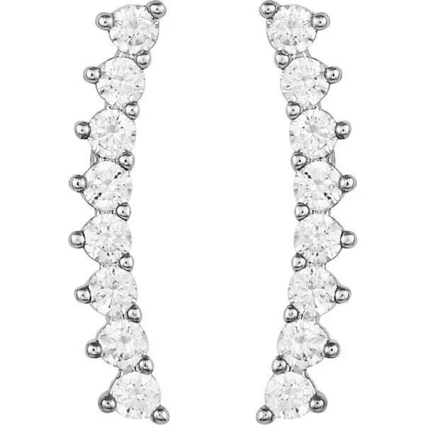 Vince Camuto Ear Climber Earrings - Silver/crystal