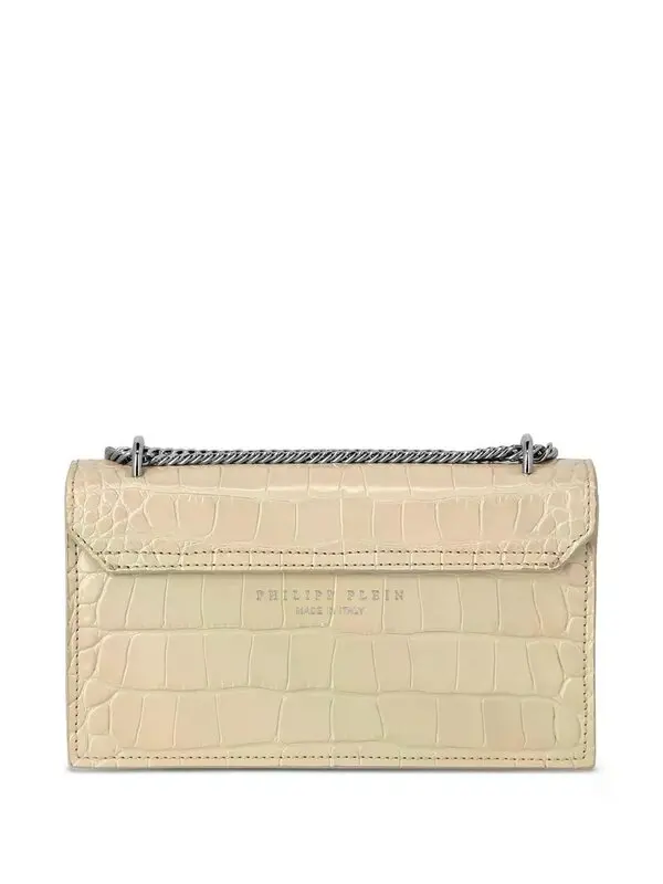 Philipp Plein Crocodile-print Leather Clutch