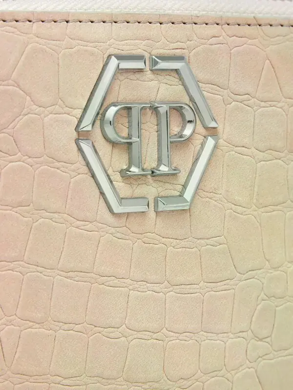 Philipp Plein Crocodile-effect Zip-around Wallet - Neutrals