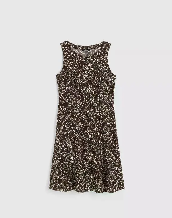 brown dress madewell Wool Oval Draped Dress with Scarf Brown XS / Brown