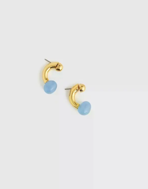 Madewell Semiprecious Stone Front-back Earrings - Antique Gold