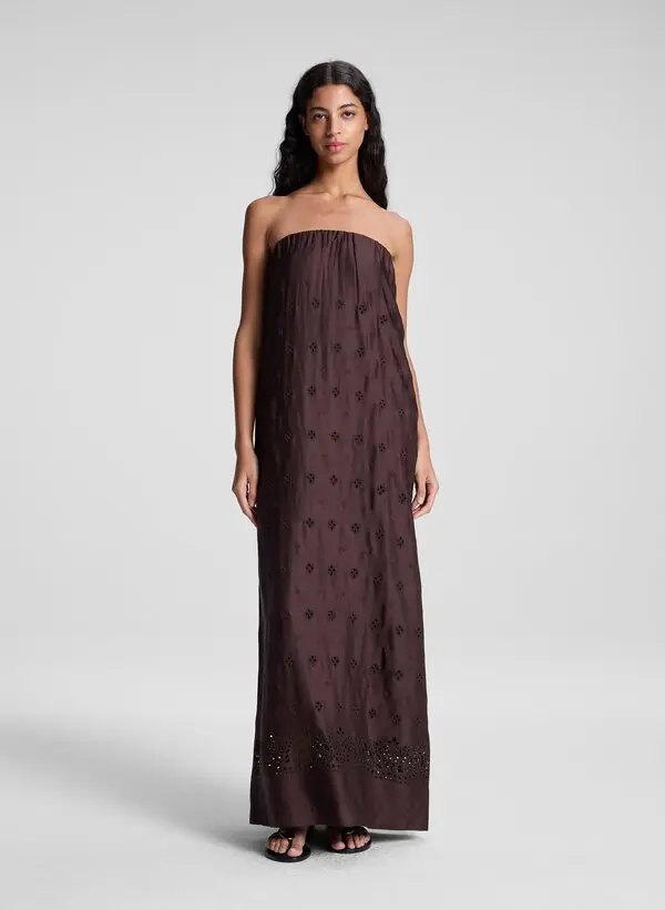 A.L.C. Strapless Embroidered Maxi Dress