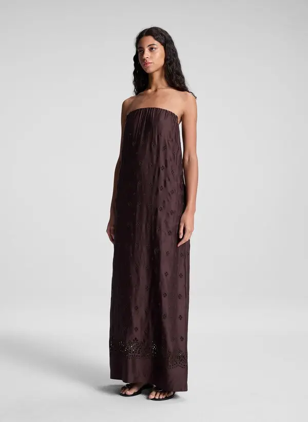 A.L.C. Strapless Embroidered Maxi Dress