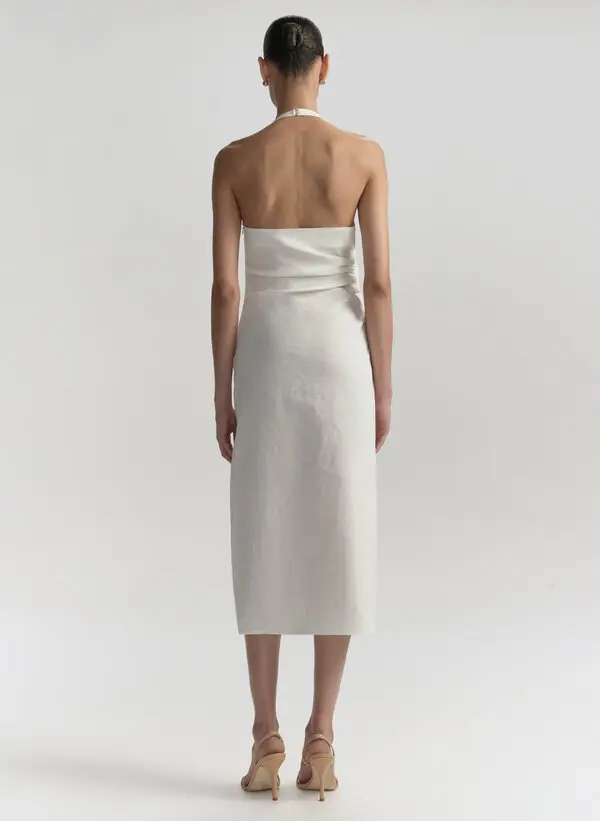 A.L.C. Sylvie Halter Midi Dress - White | Editorialist