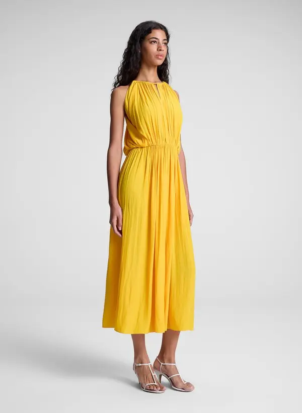 blue betsey johnson halter dress Stacie Pleated Halter Maxi Dress - Bright Blue