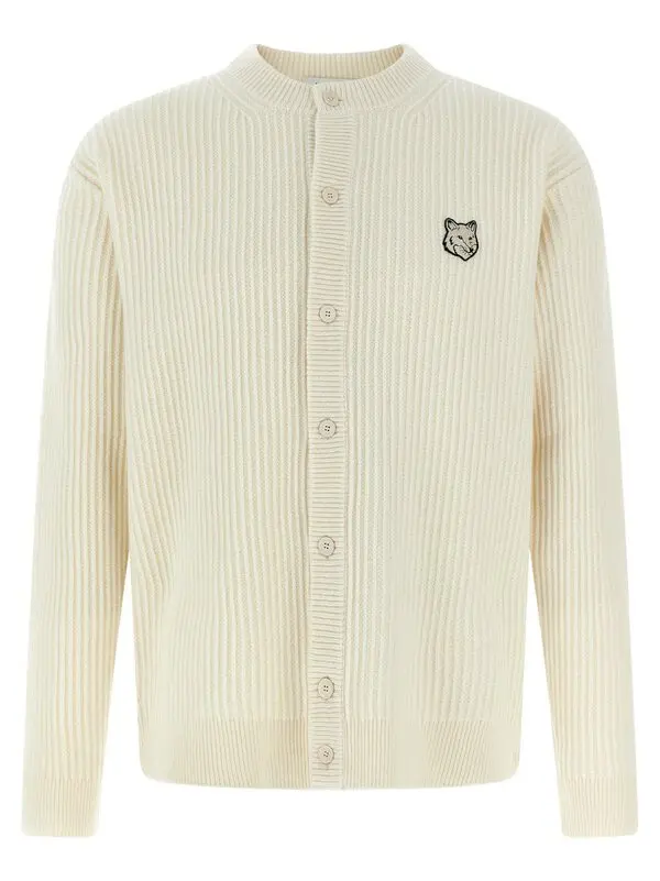 Maison Kitsuné Fox Head Cardigan - White