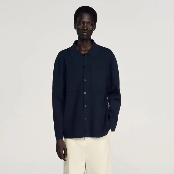Sandro Knitted Shirt Jacket