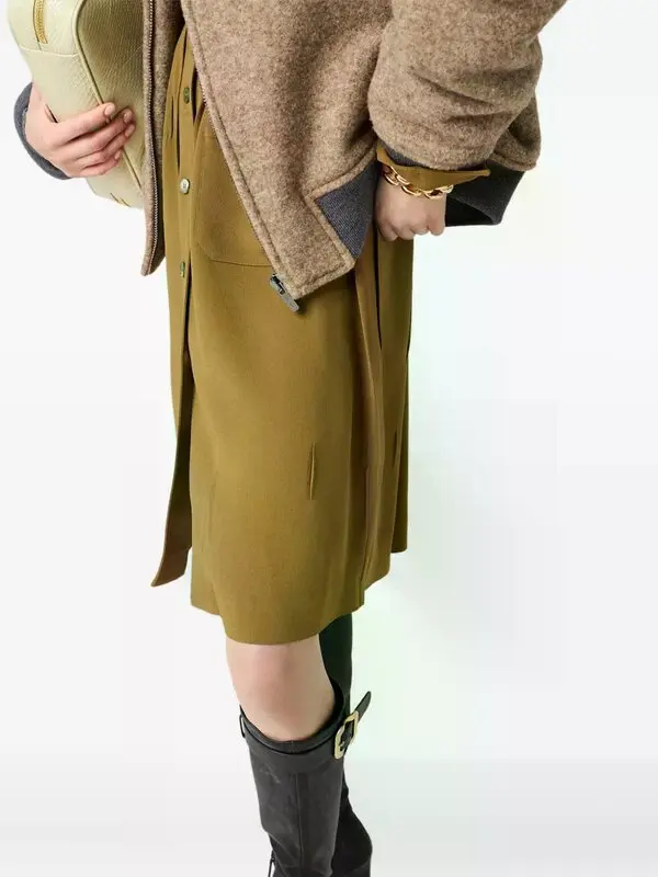 Miu Miu Sablé Button-front Smocked Dress