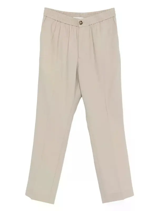 AMI Paris Straight Leg Virgin Wool Trousers - Neutrals