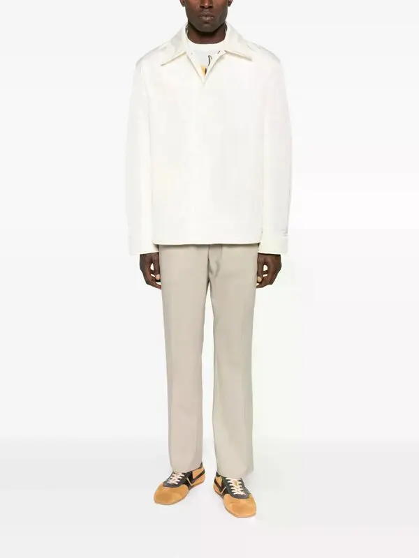 AMI Paris Straight Leg Virgin Wool Trousers - Neutrals