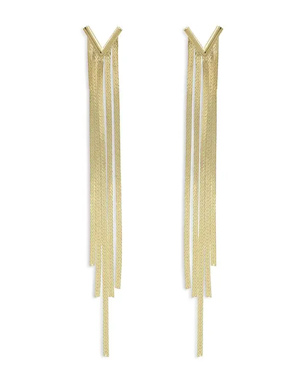 MOON & MEADOW Bloomingdale's 14k Yellow Herringbone Fringe Earrings - Gold