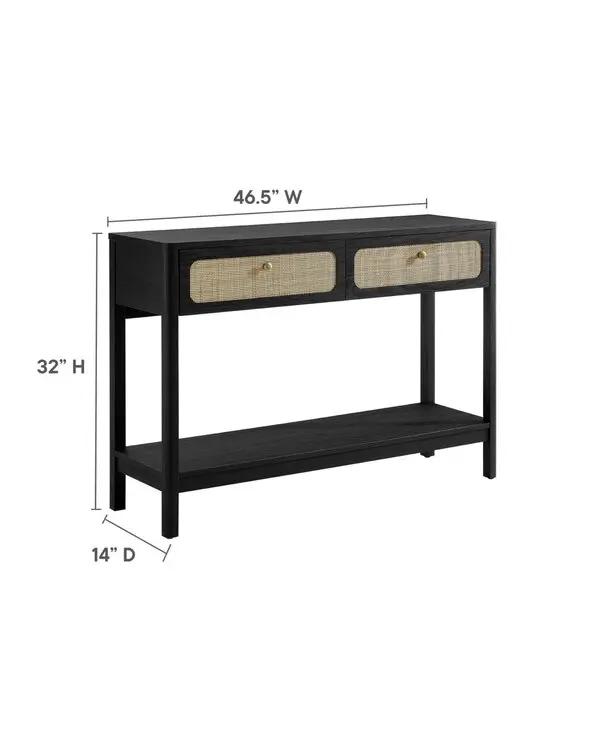 MODWAY Chaucer Wood Entryway Console Table - Black
