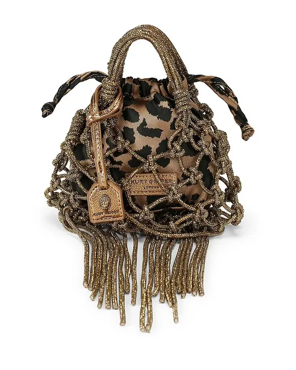 Kurt Geiger Mini Macrame Crystal Bag - Open Brown