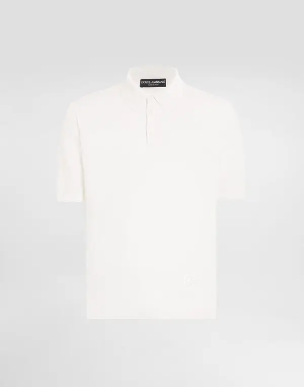 Dolce & Gabbana Satin Silk Polo Shirt - White