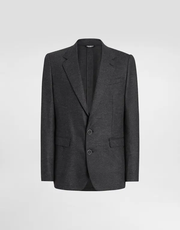 Dolce & Gabbana Single-breasted Taormina Wool Jersey Jacket - Grey