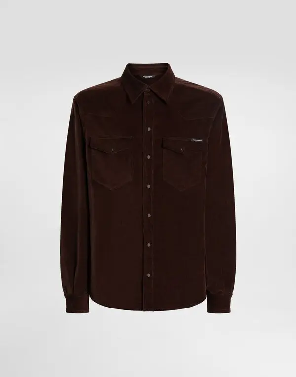 Dolce & Gabbana Fine-wale Corduroy Shirt - Brown